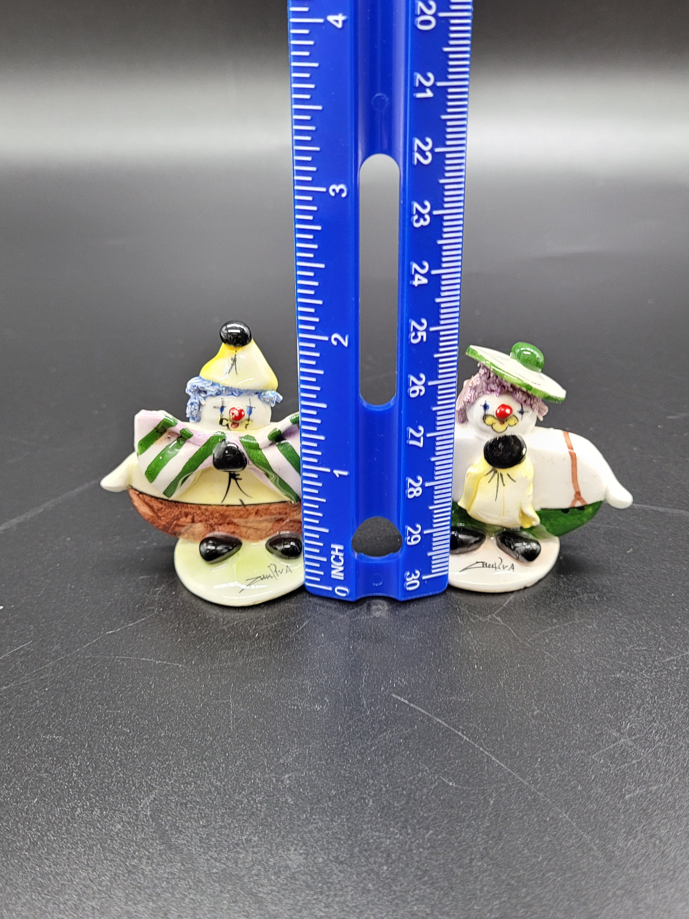 Vintage Lina Zampiva Spaghetti Hair Clowns Italy Signed Set of 2 - Etsy