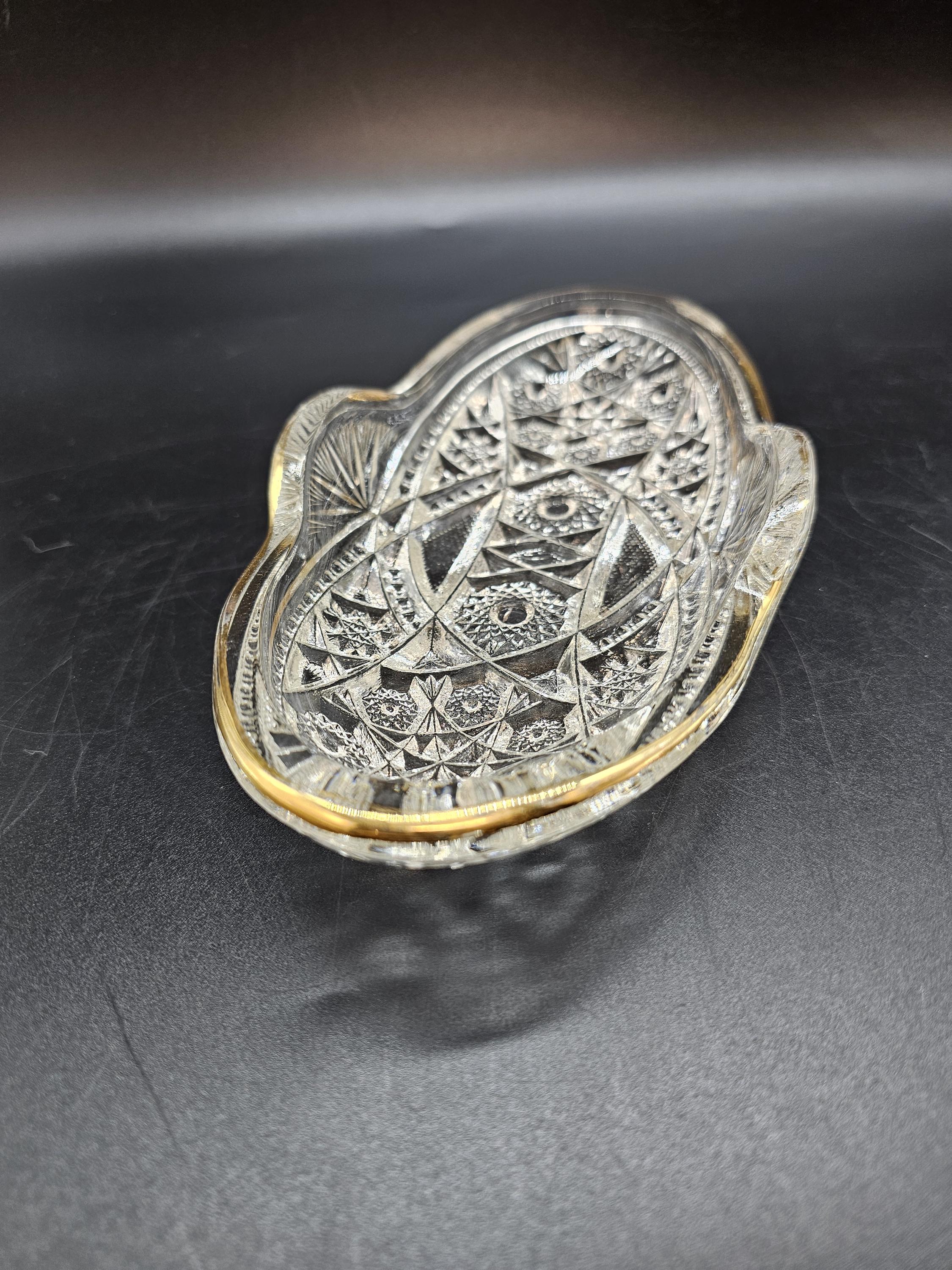 Vintage EAPG Relish Pickle Star and Arch Design Clear Gold Trim Dish - Etsy