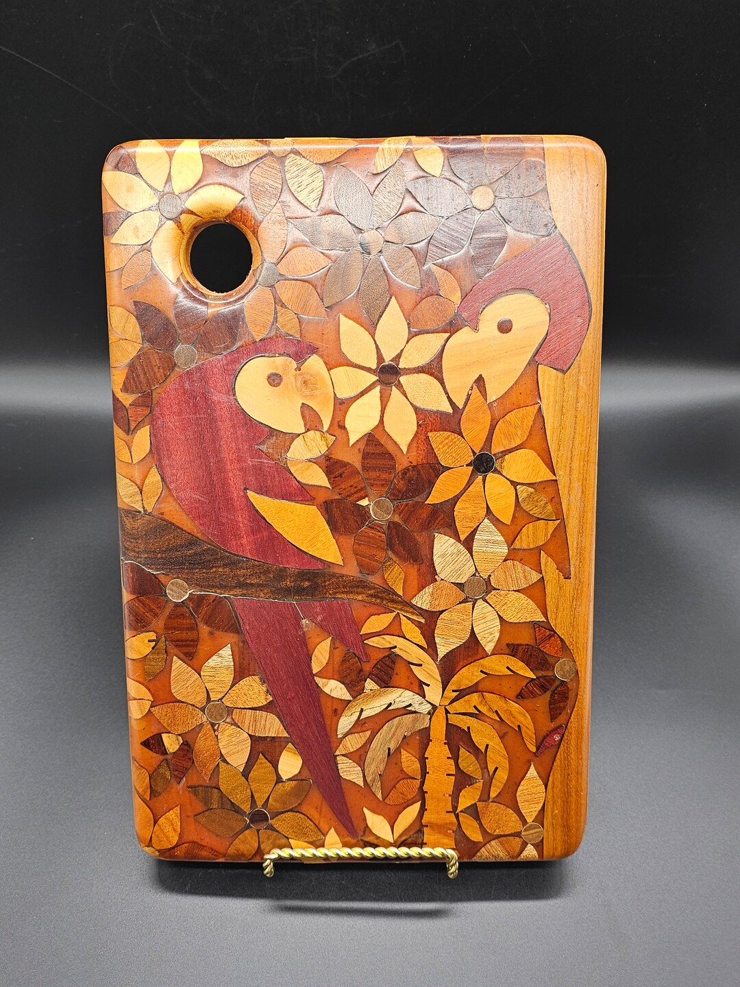 Wooden Inlay Parrots Cutting Board Wall Hanging Birds - Etsy