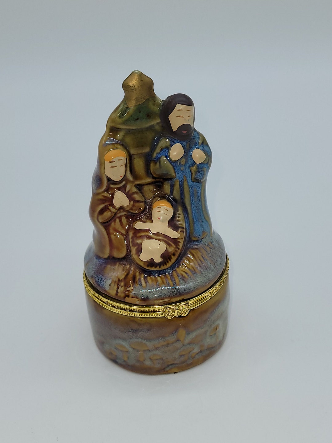 Nativity Scene Ceramic Hinged Trinket Box Christmas Baby Jesus - Etsy