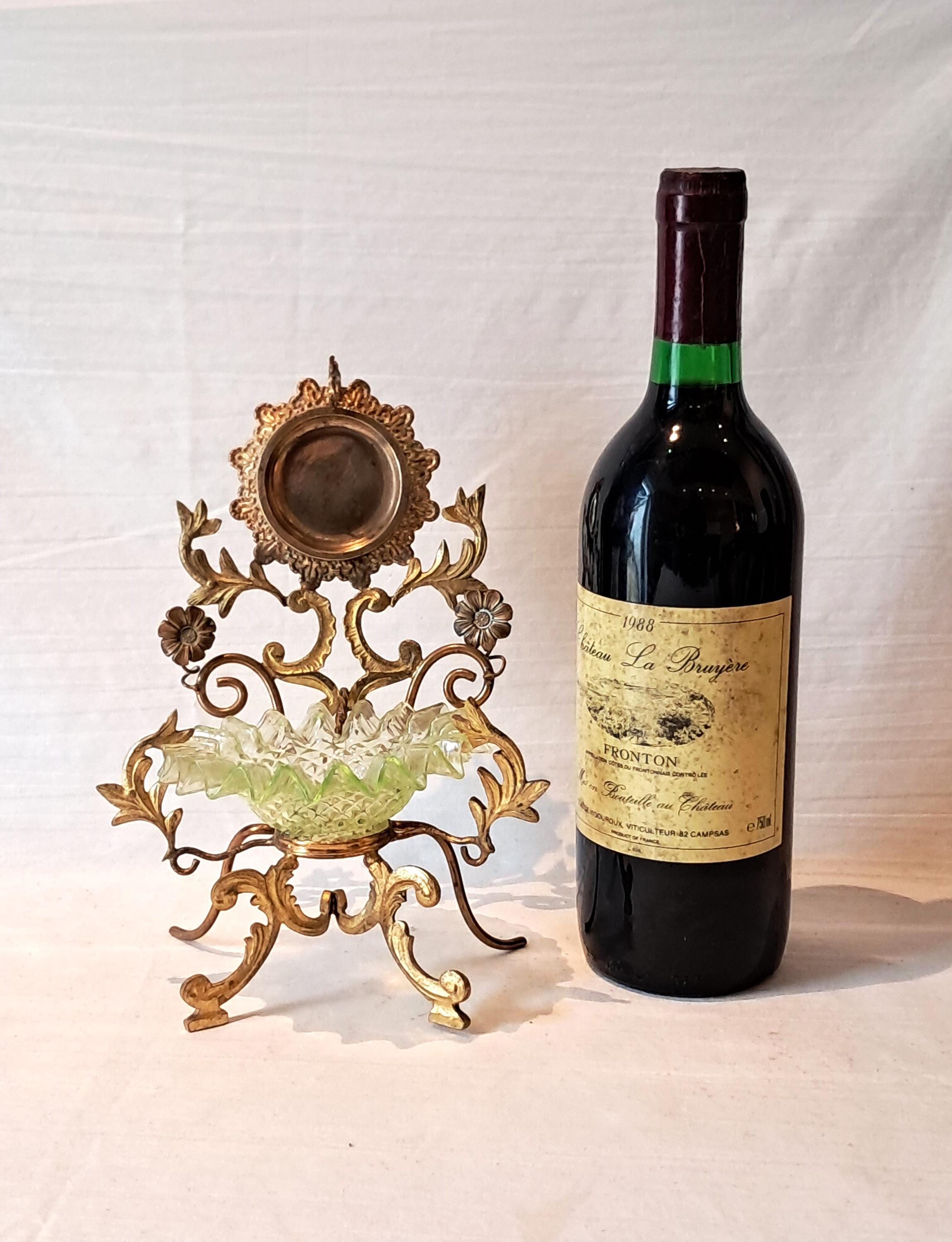 Napoleon III Pocket Watch Stand in Brass and Green (uranium) Glass ...