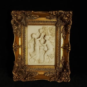 Rococo Style Gilt Frame With Relief Alabaster Wall Plaque With ...