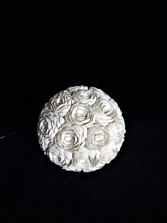 Spherical Seashell Lamp With Flower Designs - Etsy