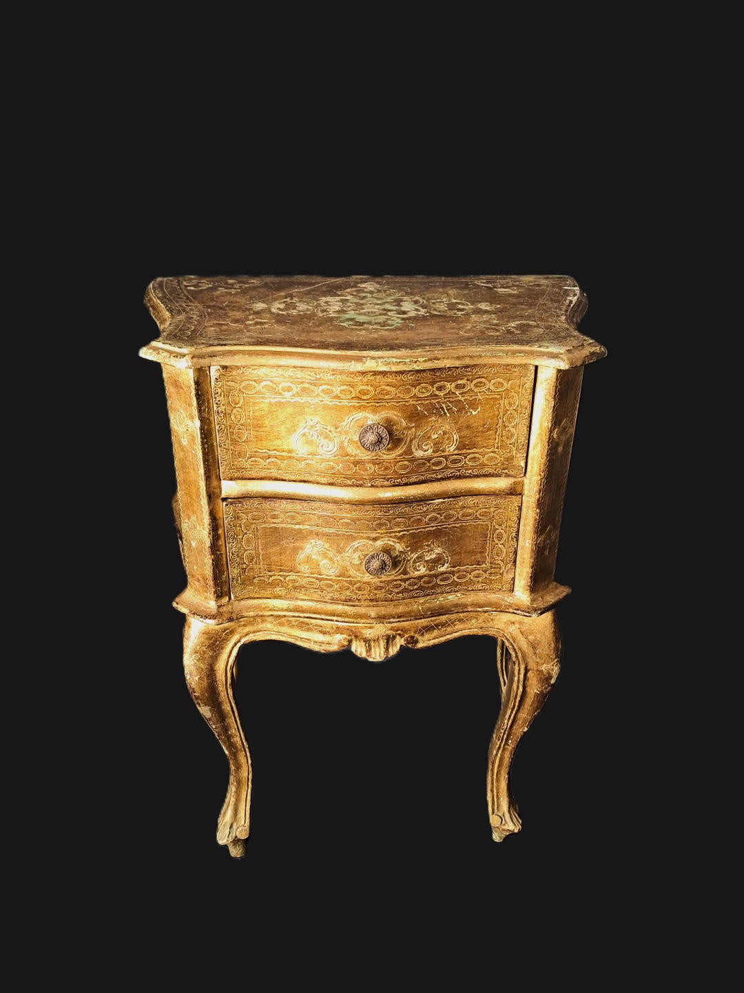 Florentine Gilt Wood Side Table With Drawers - Etsy