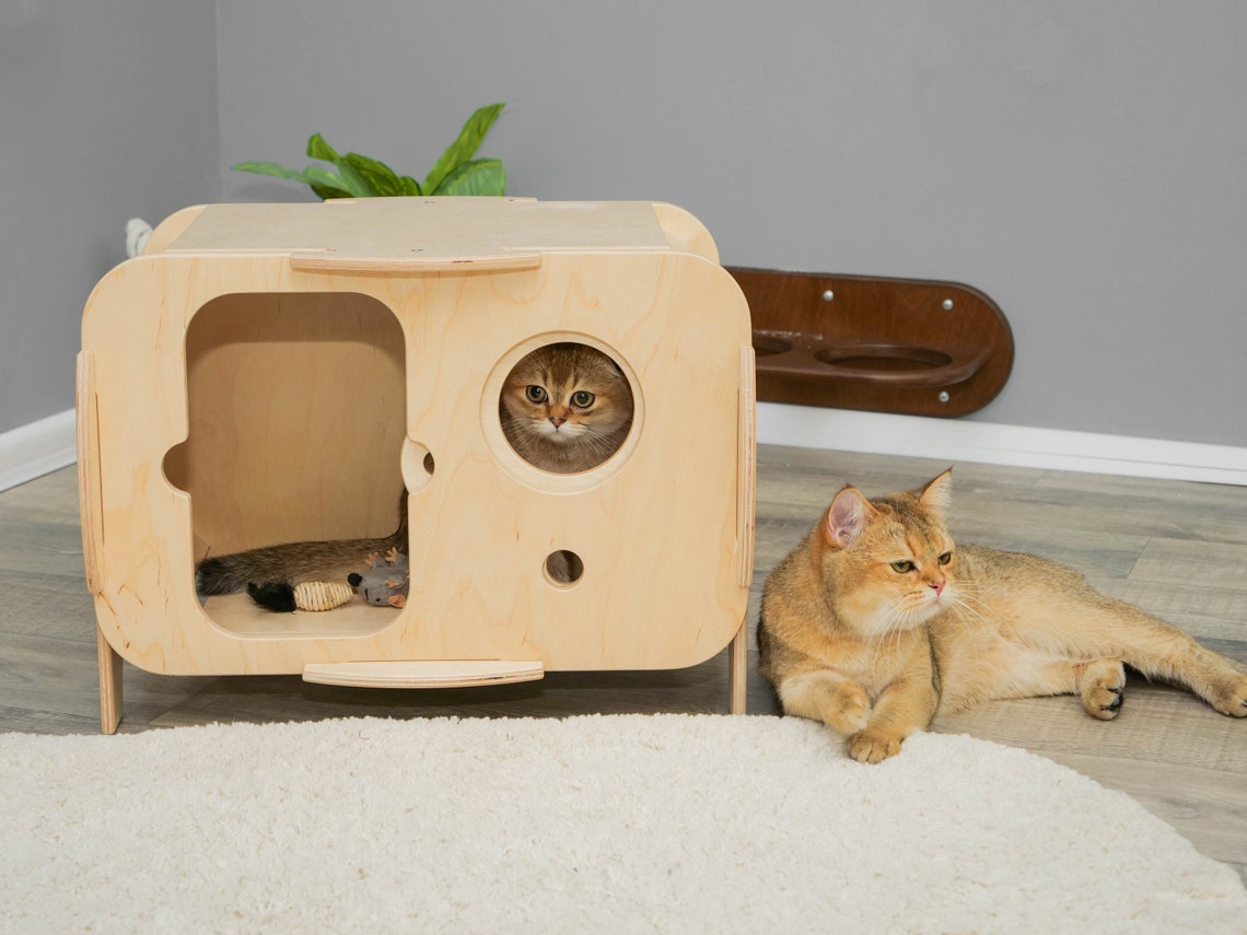 Cat house indoor Pet bed house Light Cat House Cat place | Etsy