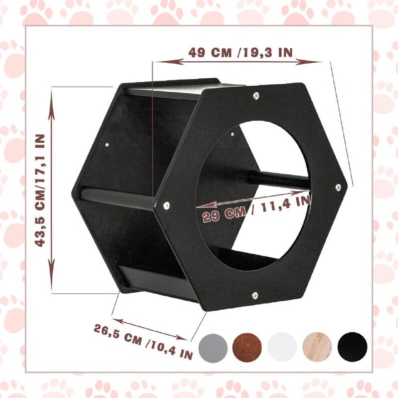 Cat Cabinet Wooden Cat Hexagon With a Panoramic View Cat | Etsy