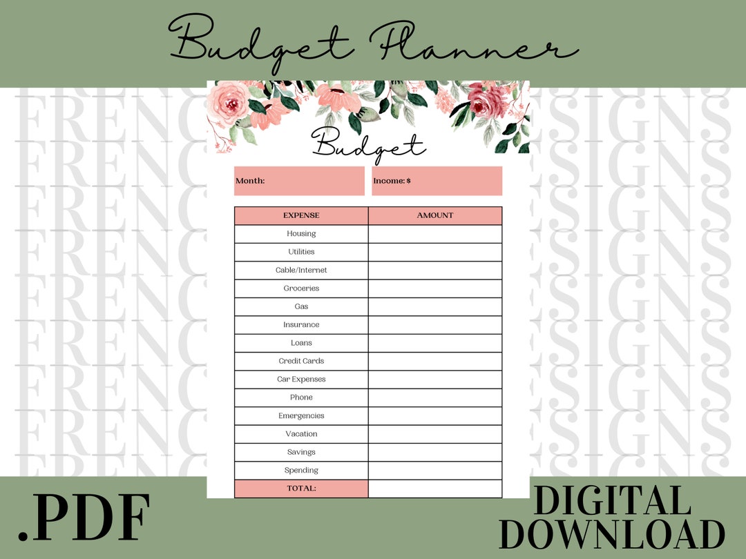 Simple Budget Planner | Instant Download | Digital Download | Printable ...