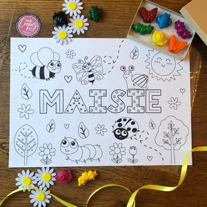 Bugs Personalised Colour Your Own Name Print crayons Not Included ...