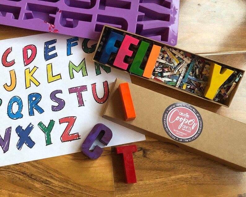Chunky alphabet wax crayons | Etsy