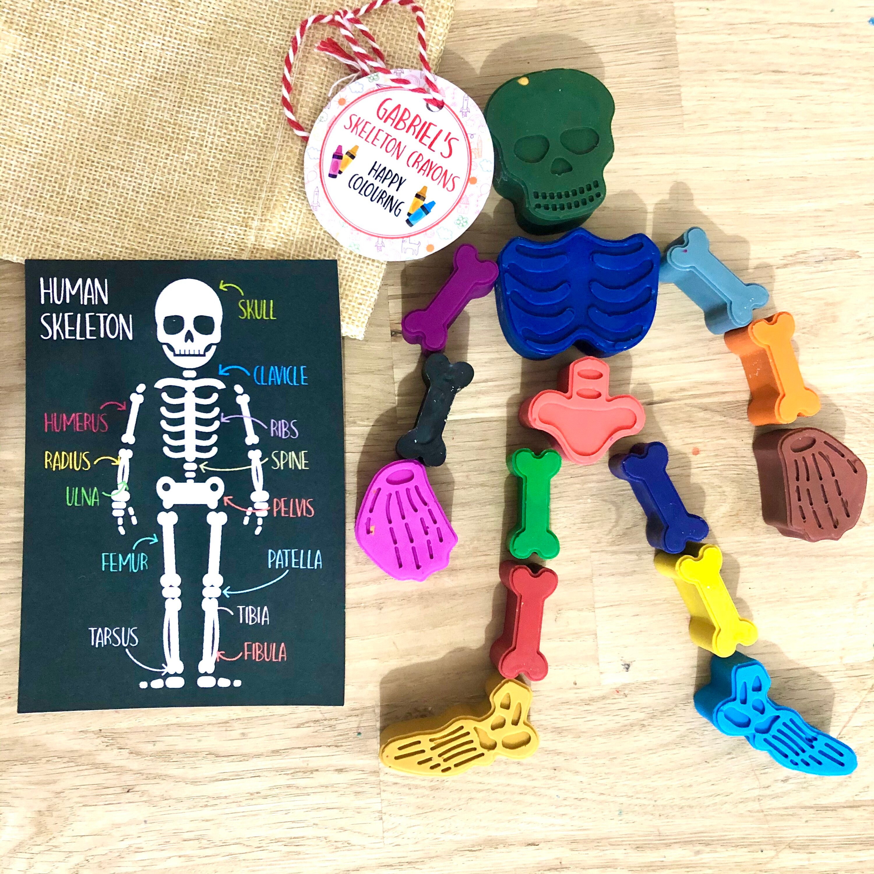 Skeleton Wax Crayon Activity Set - Etsy Ireland