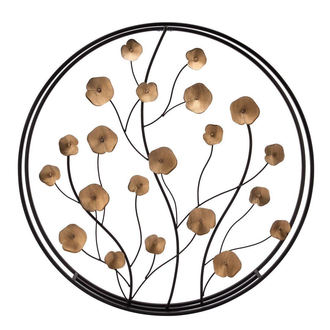 Frame Golden Poppy 26 Round Metal Wall Decor - Etsy