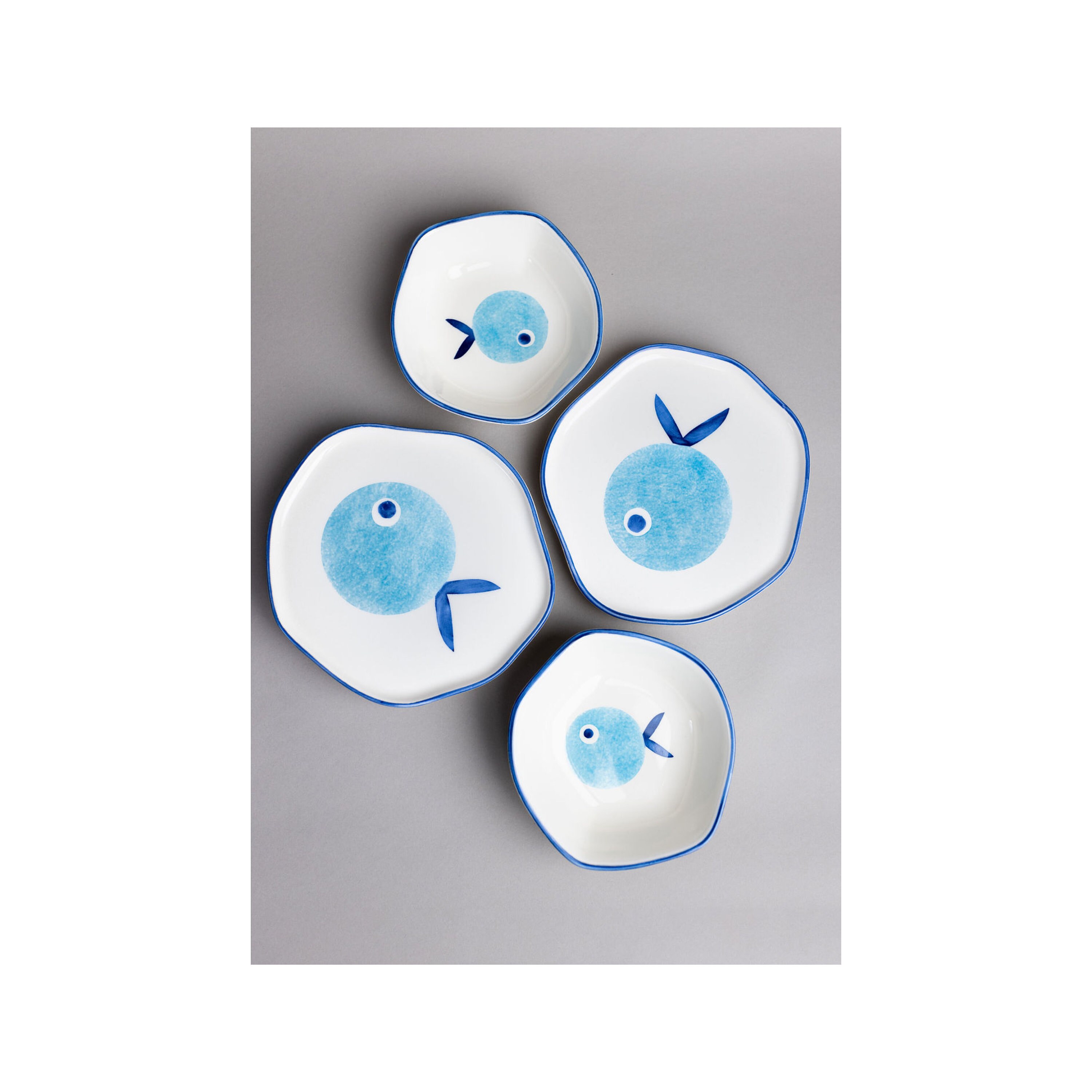 Blue Fish Ceramic Plate and Bowl - Etsy