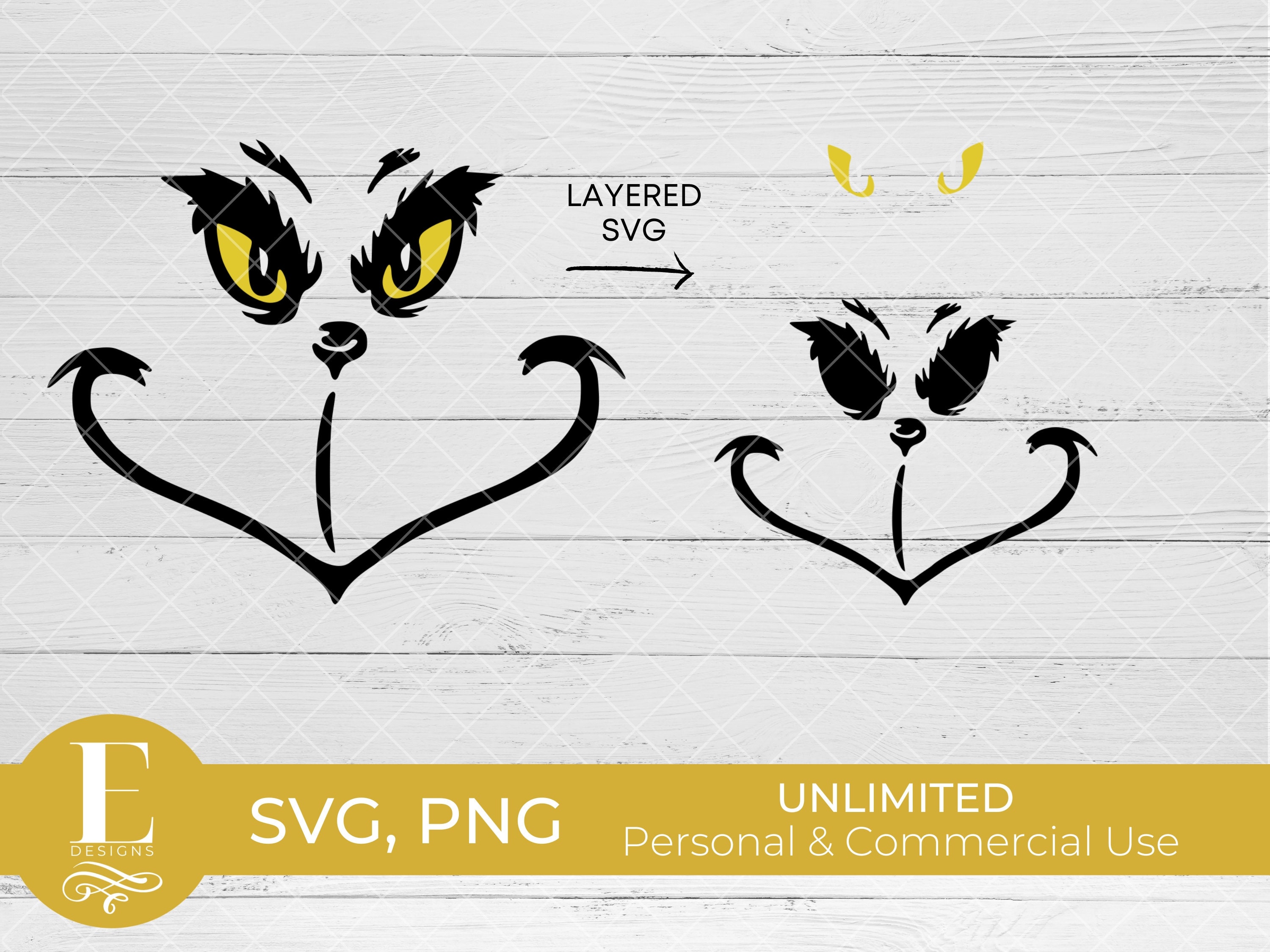 Layered Grinch Face Christmas Svg Bundle, Grinch Svg, Holiday Png, Png ...