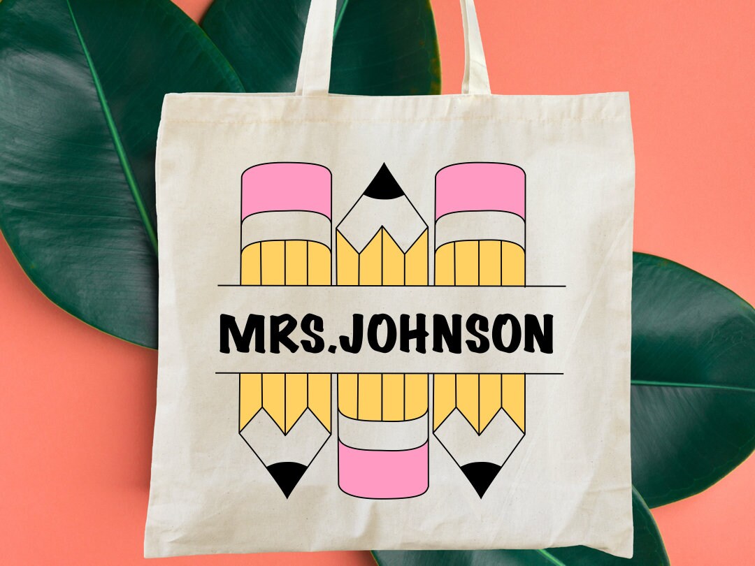 Split Pencil Monogram SVG | Personalized Teacher Design | Cricut Cut ...