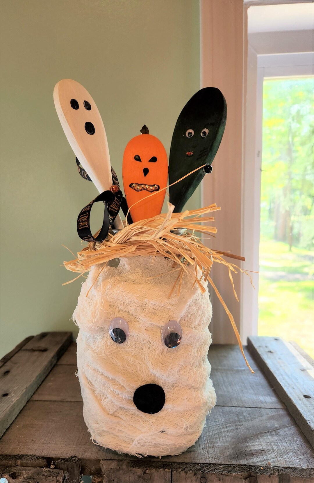 Scary Mummy and Frank Jars With Spooky Spoons - Etsy