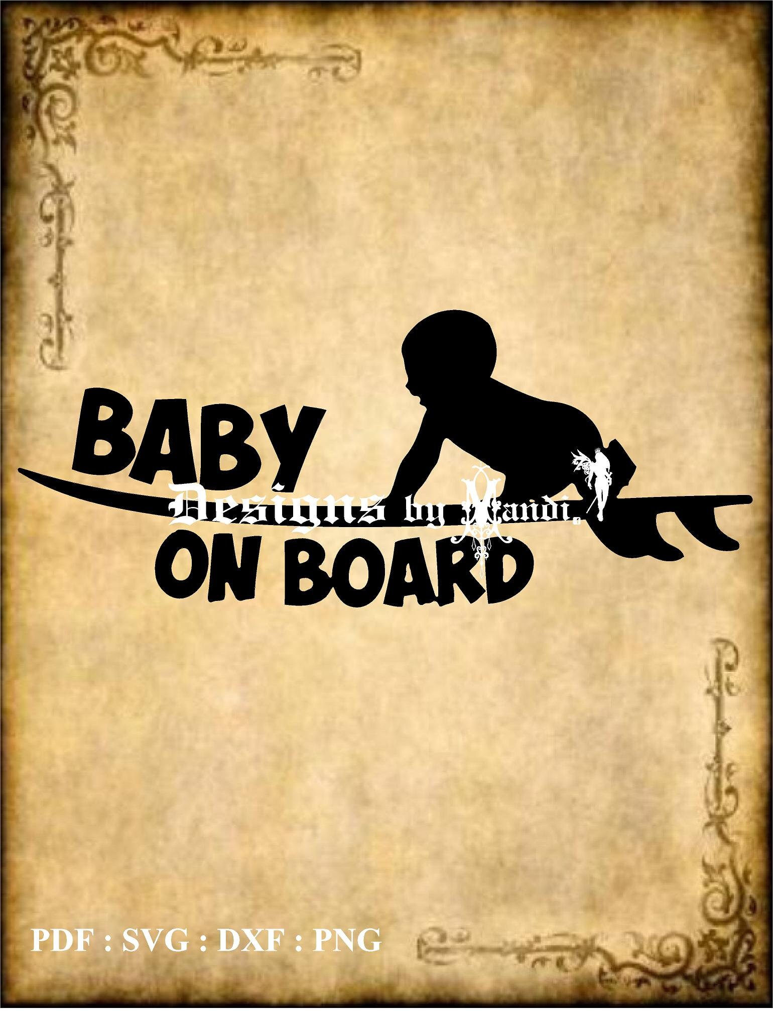 PDF, SVG, DXF, & Png Design Baby on Board - Etsy