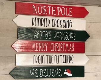 Christmas Directional Sign - Etsy