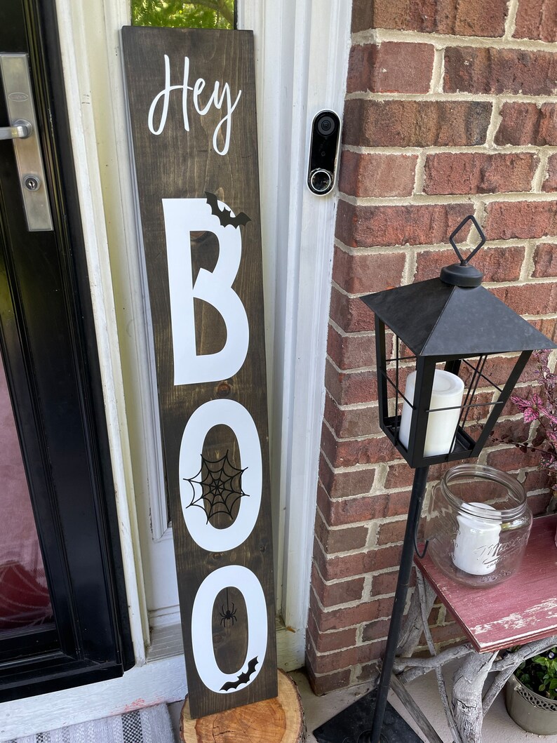 Hey Boo Welcome Sign Large Porch Sign Welcome Sign Front - Etsy
