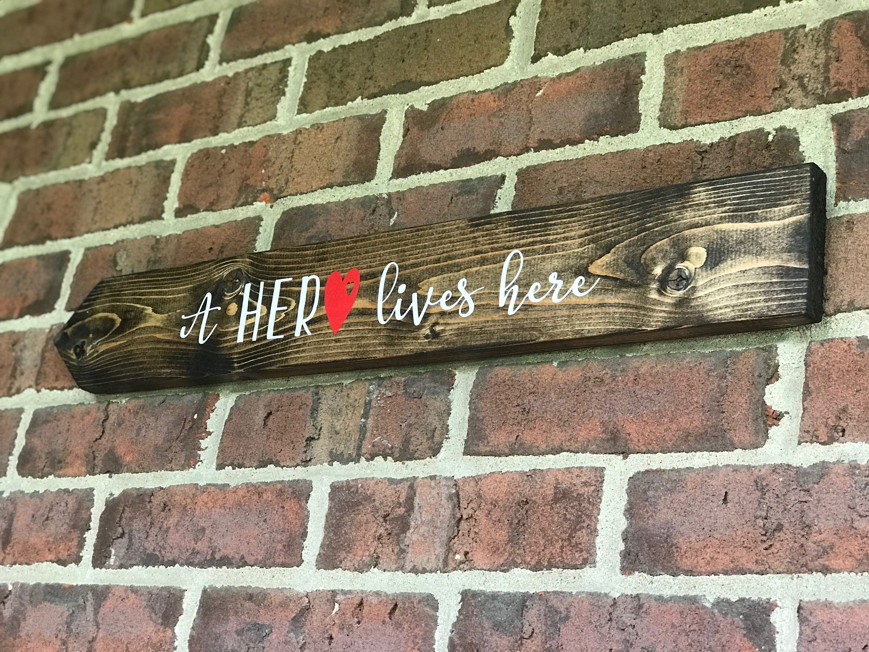 A Hero Lives Here Sign Hero Sign Nurse Sign Essential | Etsy