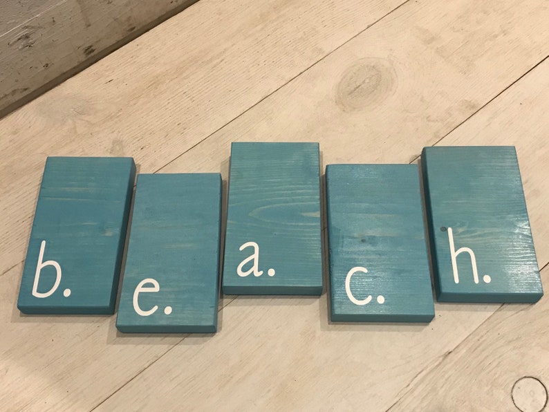 Beach Sign Beach Decor Beach Letters Scrabble Tiles Wall - Etsy