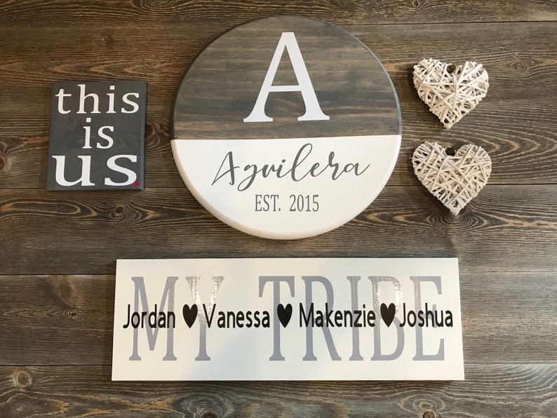 Round Monogram Sign L Established Sign L Personalized Bridal - Etsy