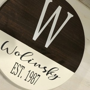 Round Family Established Sign L Family Welcome Sign L Monogram Family ...
