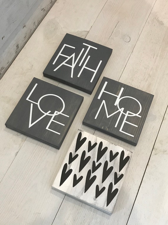 Love Home Faith Sign L Scrabble Tiles Wall Art L Gallery Wall | Etsy