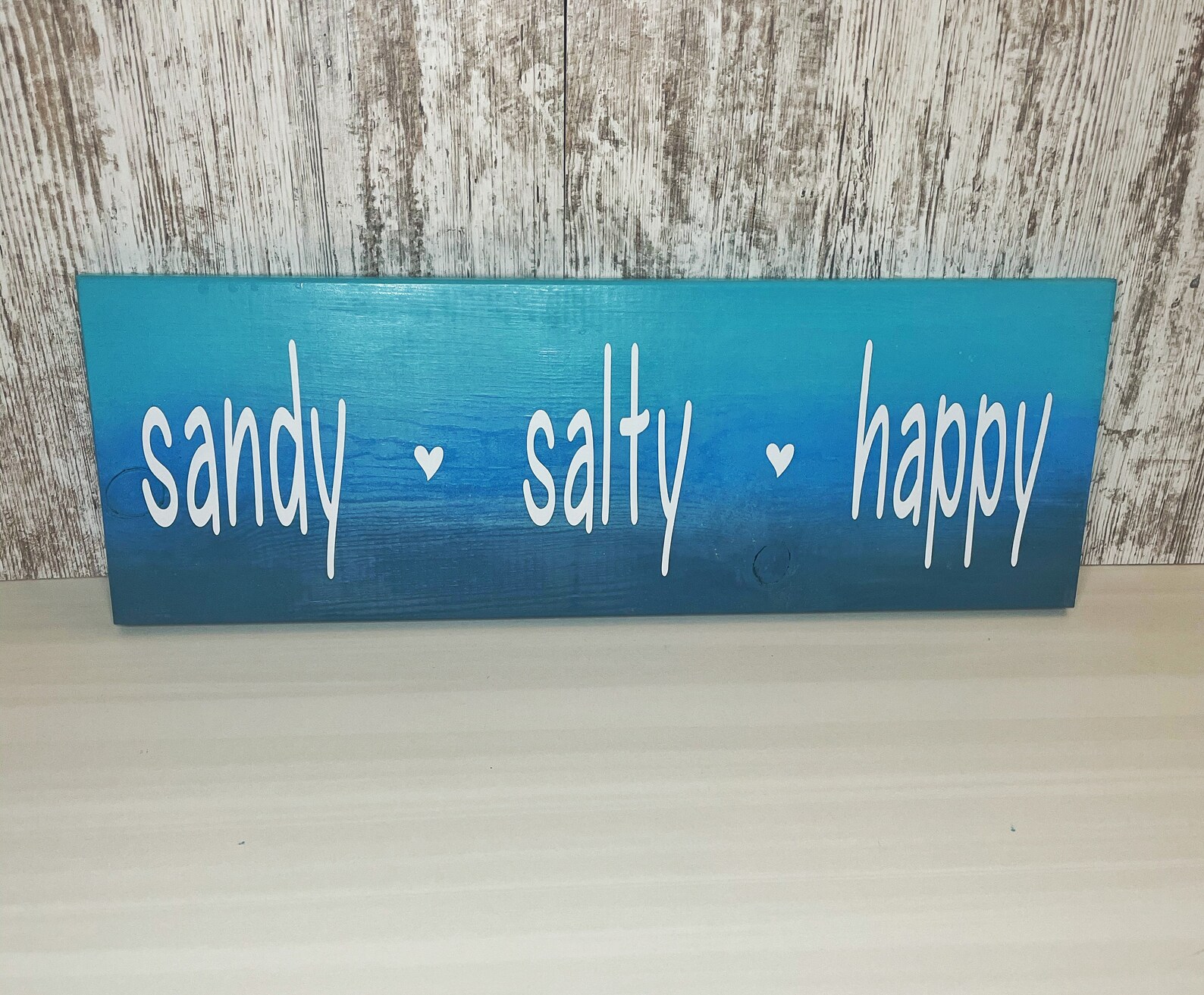 Beach Signs Sandy Salty Happy l Beach House Signs l Vacation | Etsy