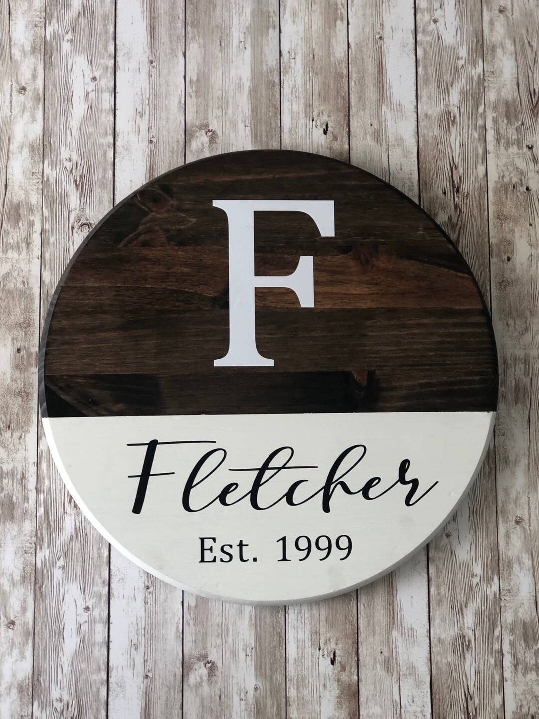 Established Date Sign L Last Name Sign L Custom 14.5 Family Monogram ...