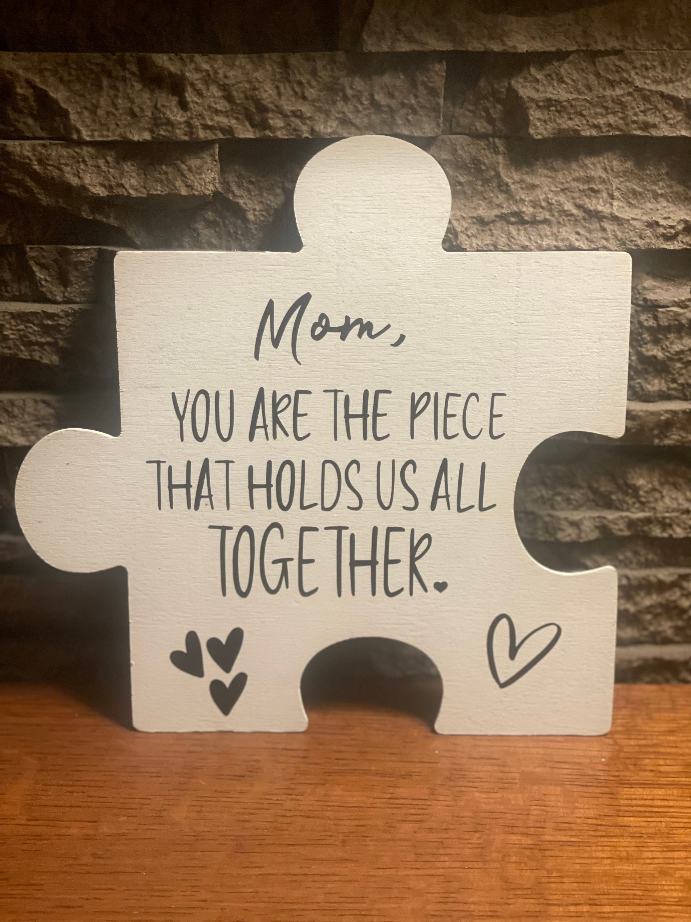 Puzzle Piece Mom Sign Mother's Day Puzzle Piece Mom - Etsy