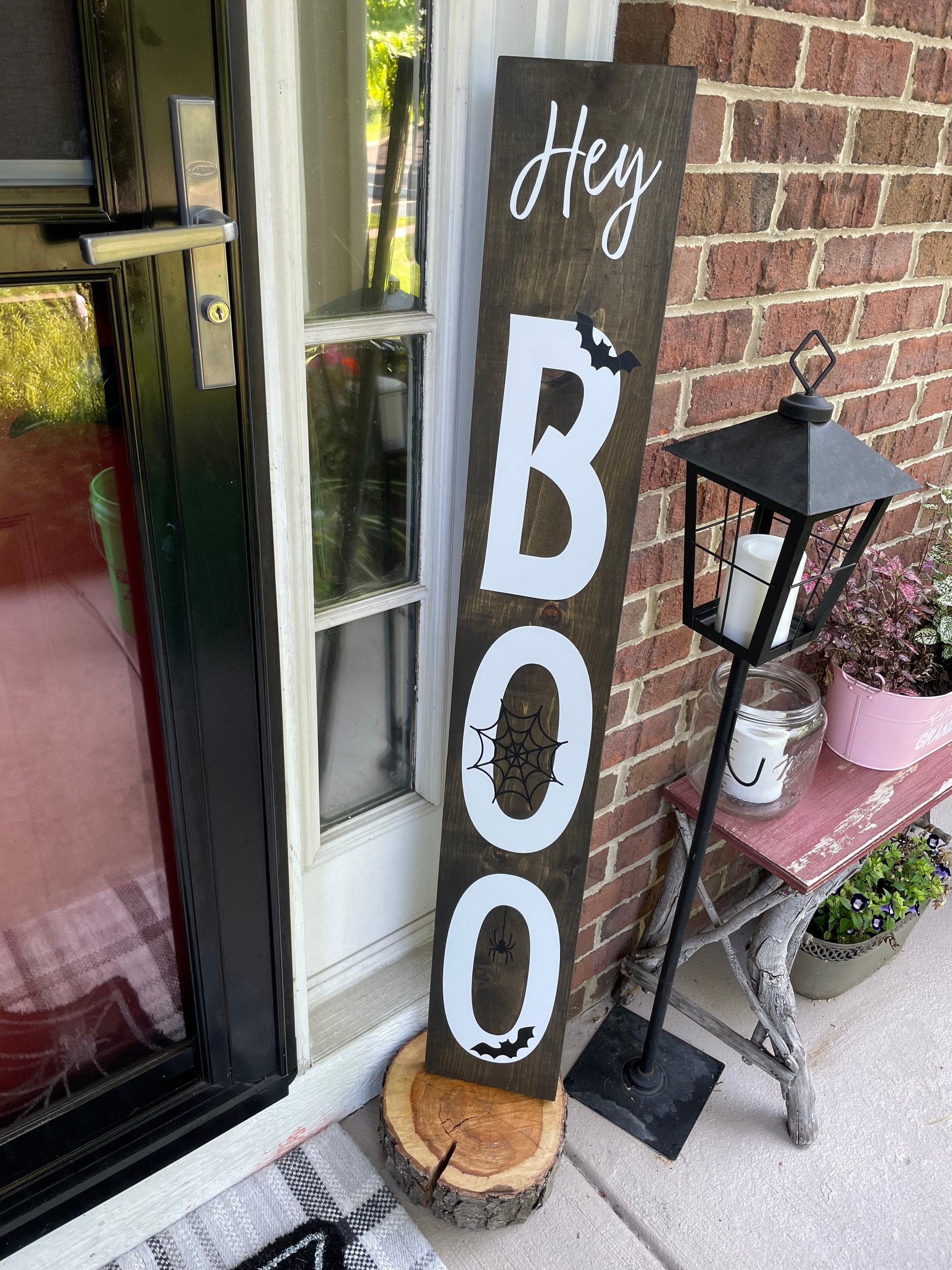 Hey Boo Welcome Sign Large Porch Sign Welcome Sign Front - Etsy