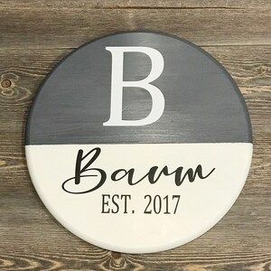 Round Family Established Sign L Family Welcome Sign L Monogram Family ...