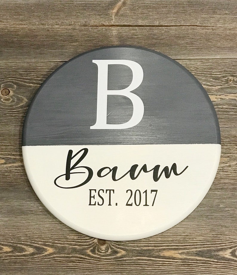 Round Family Established Sign L Family Welcome Sign L Monogram - Etsy