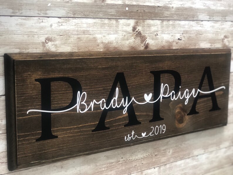 Fathers Day Gift Dad Sign Wooden Dad Sign Dad and Kids - Etsy