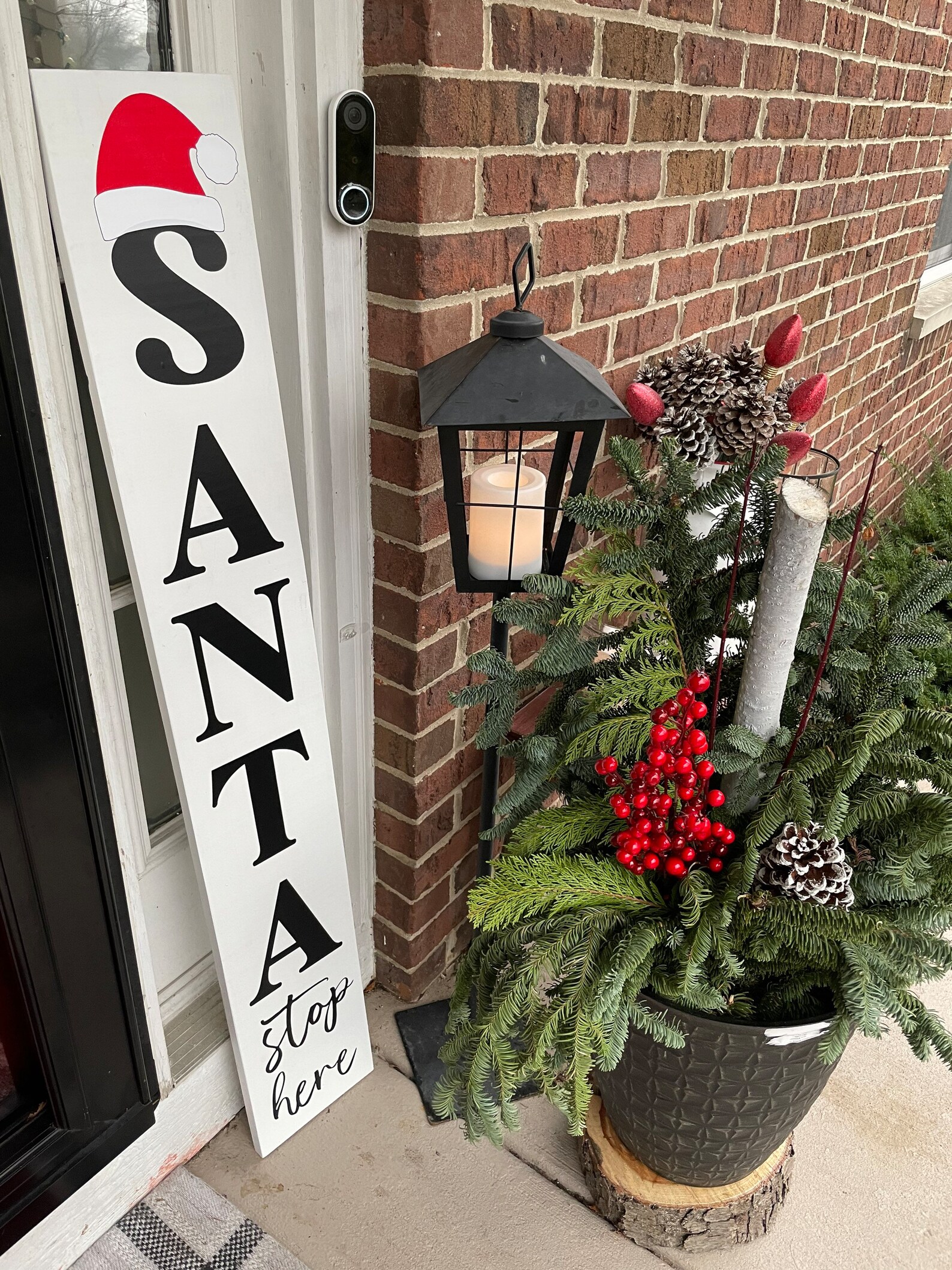 SANTA Stop Here Welcome Sign SANTA Stop Here Holiday Sign - Etsy