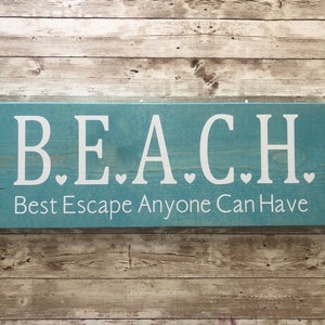 Beach Signs | Best Escape Anyone Can Have | Beach Decor | Beach Wall ...
