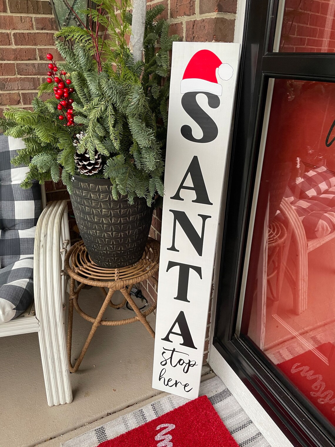 SANTA Stop Here Welcome Sign SANTA Stop Here Holiday Sign - Etsy