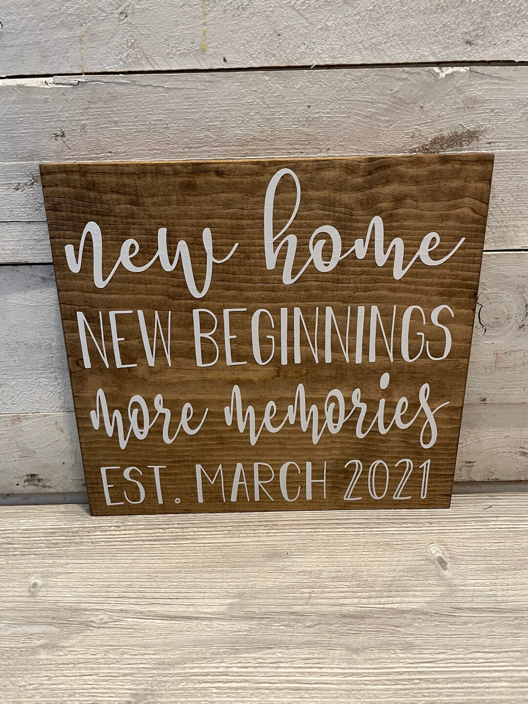 New Home New Beginning More Memories | Established Sign | New Home Sign ...