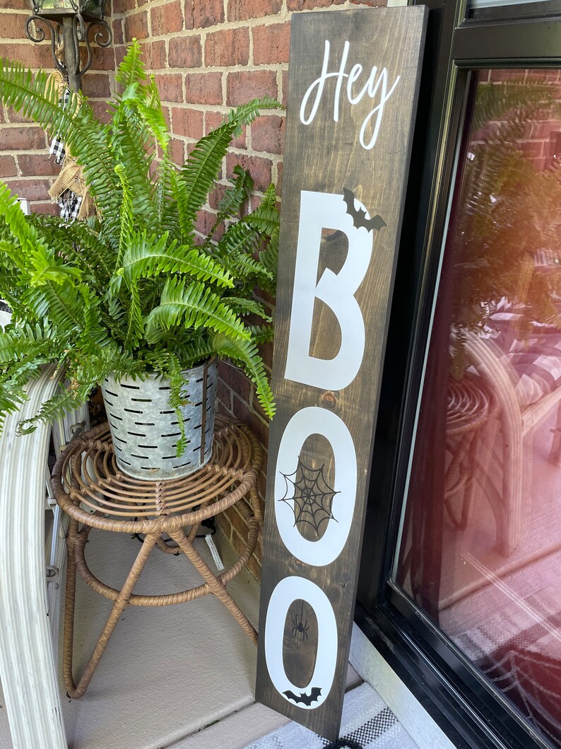 Hey Boo Welcome Sign Large Porch Sign Welcome Sign Front - Etsy