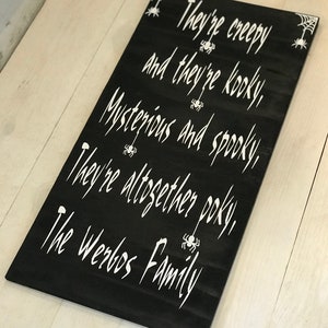 Addams Family Personalized Sign L Halloween Sign L Personalized ...