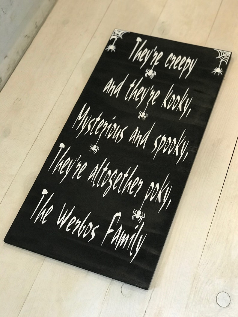 Addams Family Personalized Sign L Halloween Sign L - Etsy