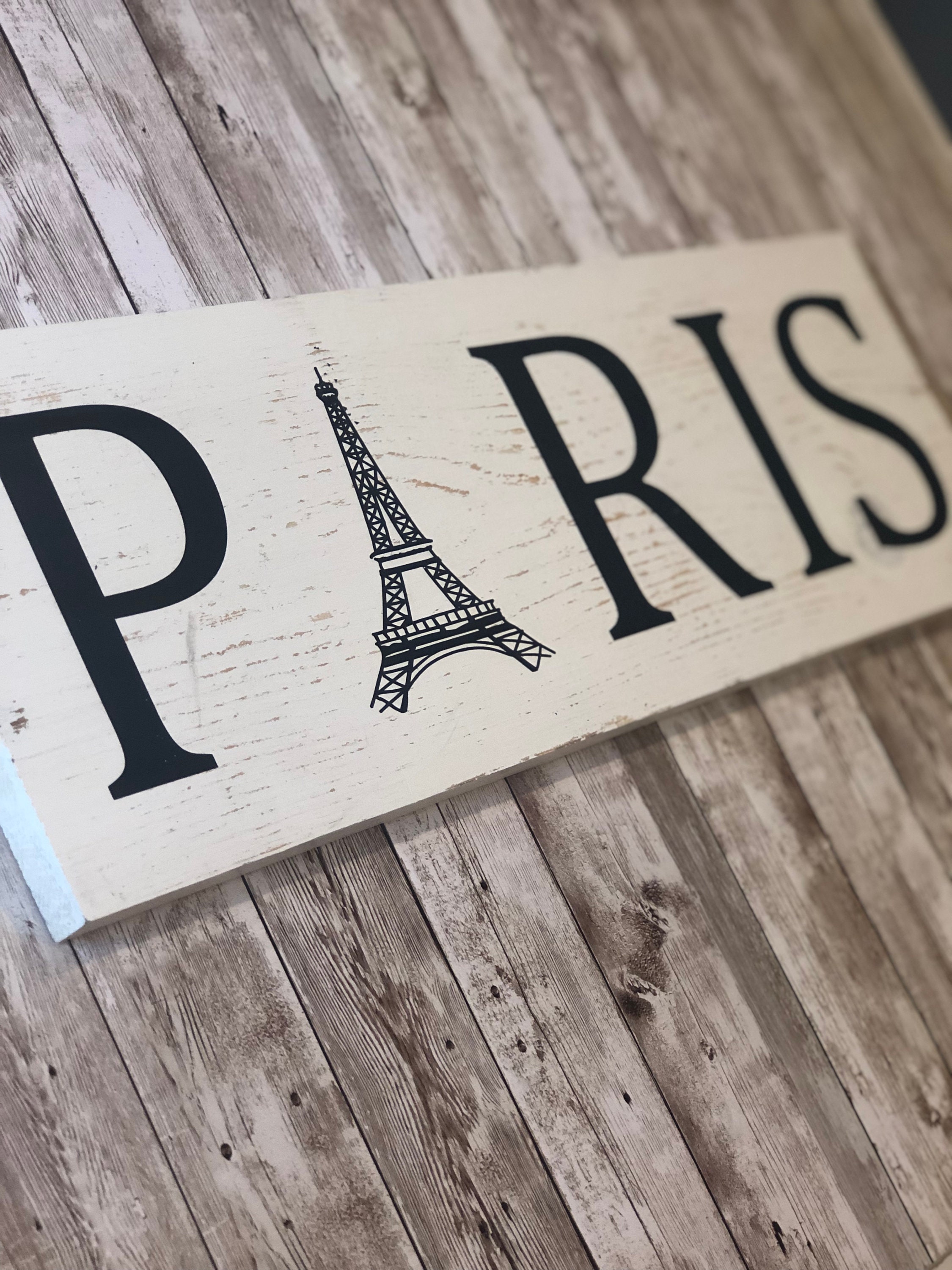 Paris Sign l Wood Paris Sign with Eiffel Tower l Eiffel Tower | Etsy