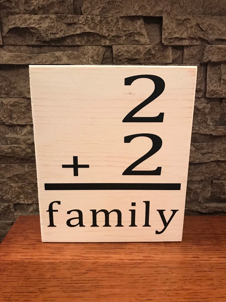 Family Sign L Family Equals Wood Sign L Flash Card Sign L Wood - Etsy
