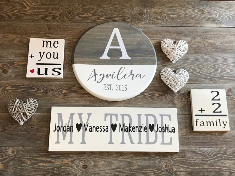 Round Monogram Sign L Established Sign L Personalized Bridal - Etsy