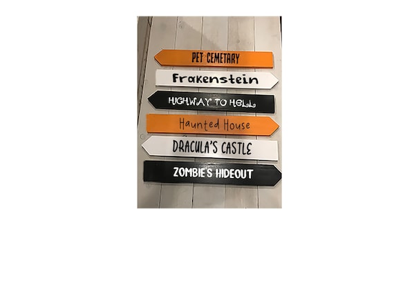 Halloween Directional Signs Destination Signs Arrow Sign | Etsy