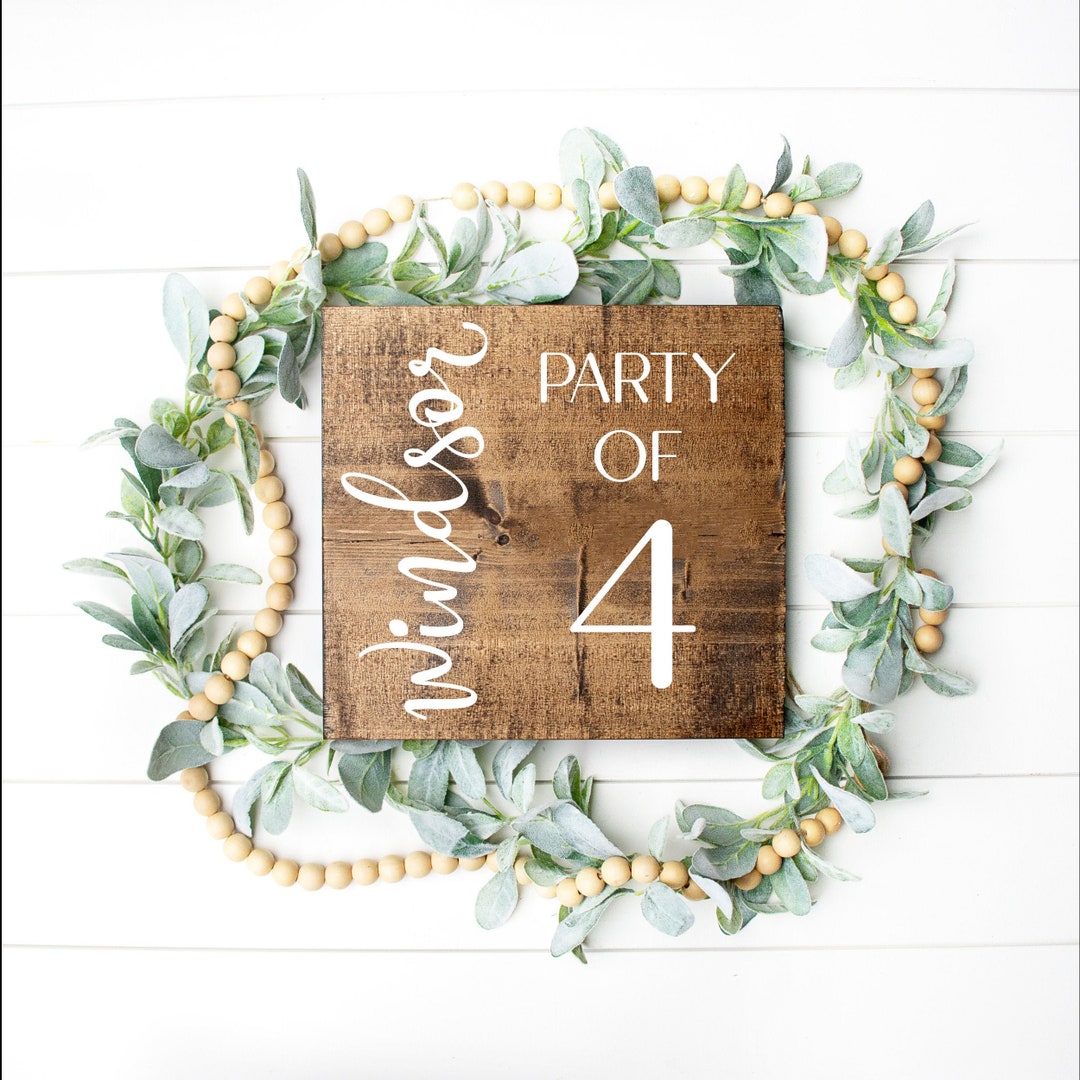 Family Sign | Party of 4 Sign | Family Name Sign | Party of 3 Sign ...