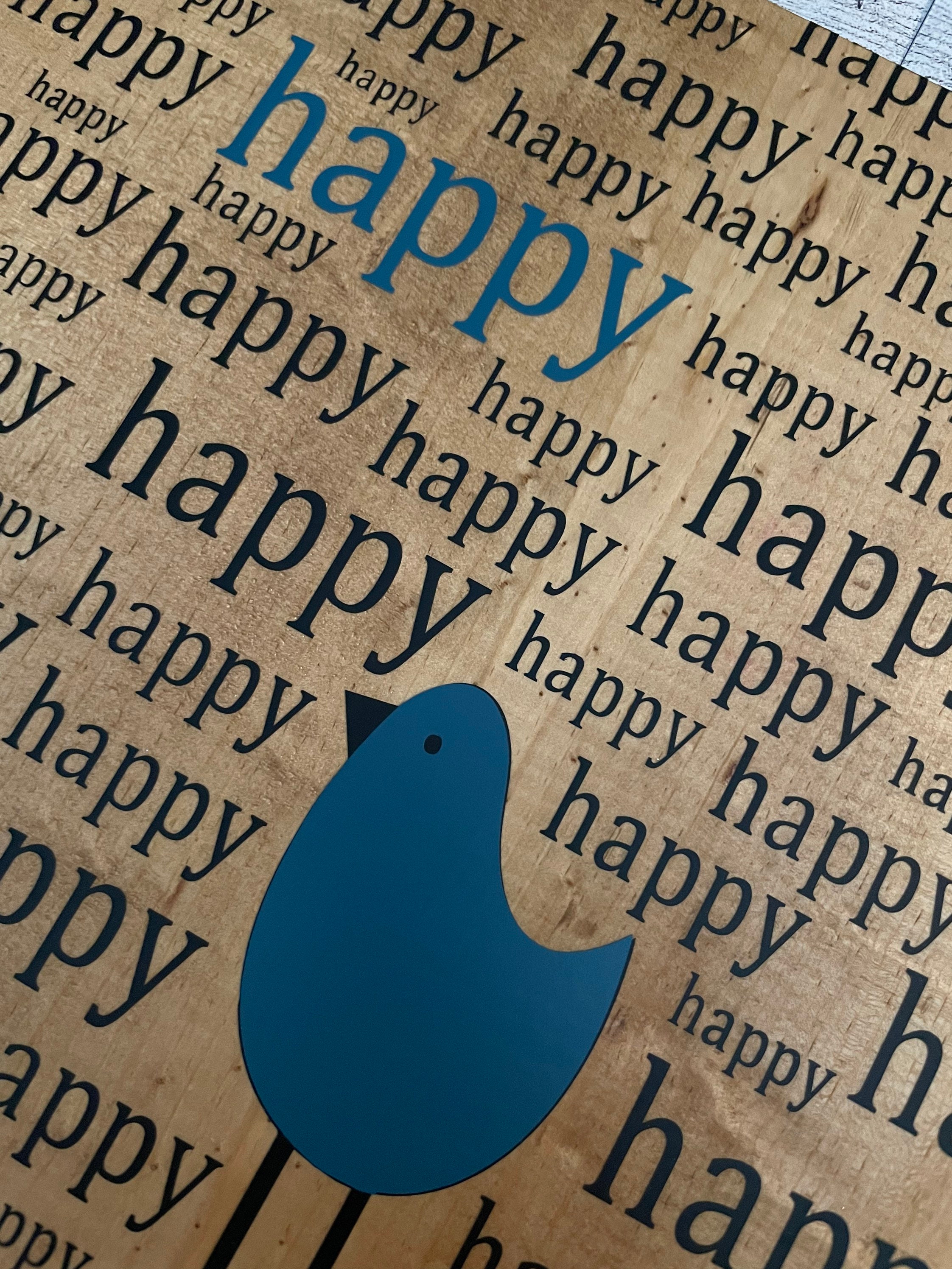 Happy Sign Happy Word Art Happy Sign With Custom Color Word - Etsy