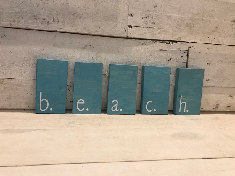 Beach Sign Beach Decor Beach Letters Scrabble Tiles Wall | Etsy