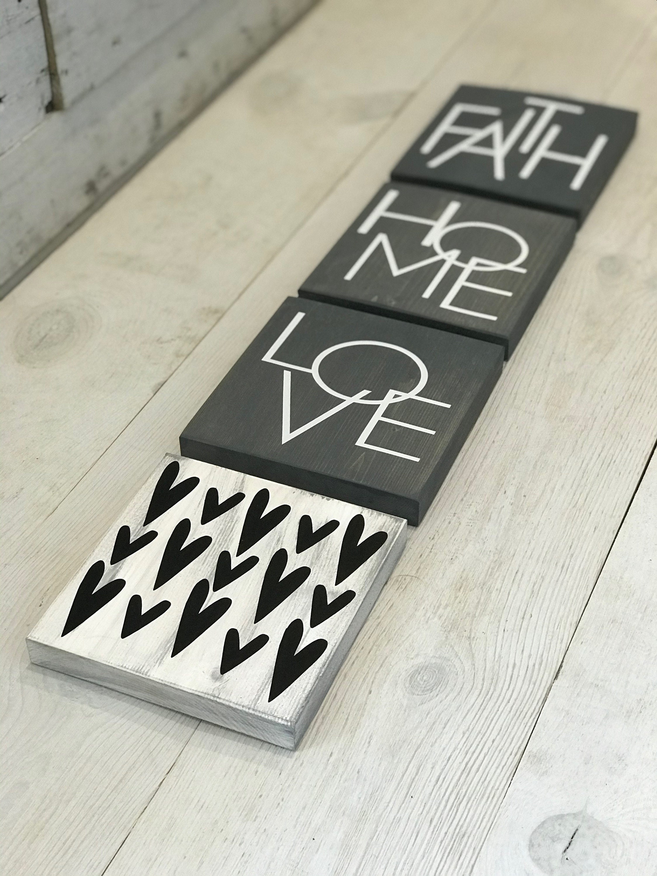 Love Home Faith Sign L Scrabble Tiles Wall Art L Gallery Wall | Etsy