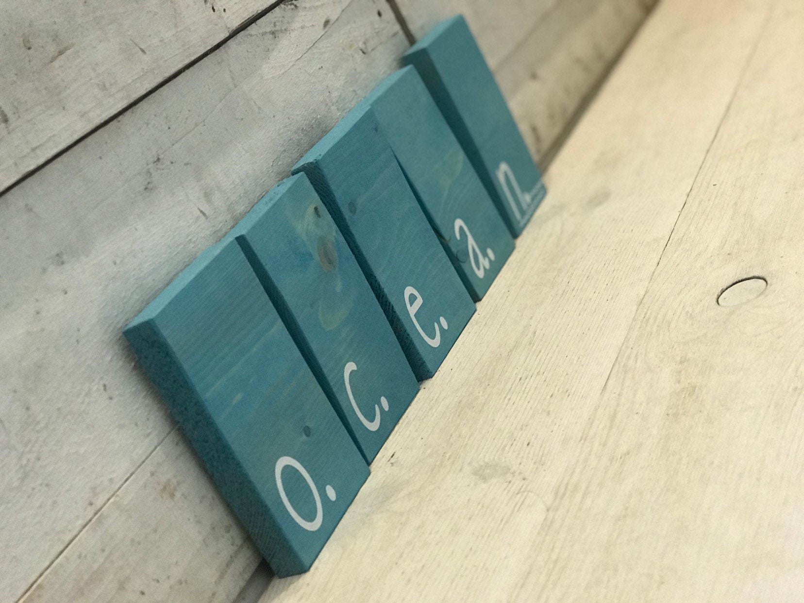 Ocean Sign Beach Sign Scrabble Tiles Wall Art Beach | Etsy